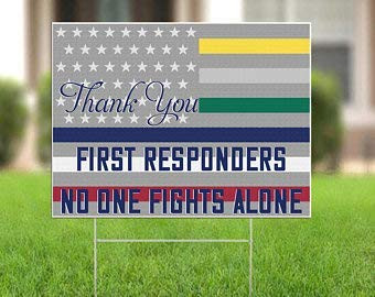 Himanjia United Family Funny Yard Sign First Responder American Funny ...