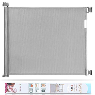 Retractable Baby Gate Mesh Safety Gate for Babies and Pets Extra Wide ...