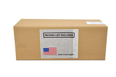 USA Packing List Enclosed Pouches Invoice Label Envelopes Clear Orange ...