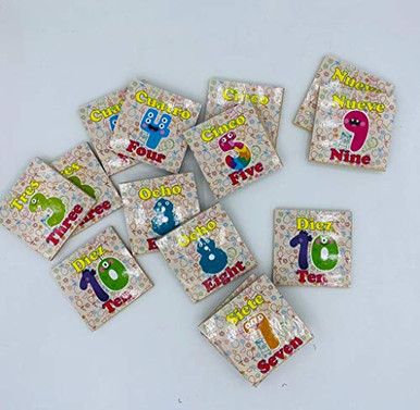 Didactic NUMBERS Memory Game in English and Spanish. Wooden Toy. Toy to ...