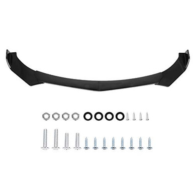 Universal Front Bumper Lip Body Kit ABS Front Spoiler Black Glossy ...