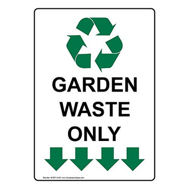 Vertical Garden Waste Only Label Decal 5x3.5 in. 4-Pack Vinyl for ...
