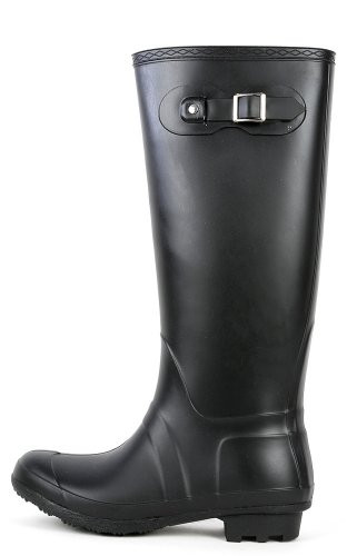 Bamboo PADINTON-01 Hunter Inspired Rubber Knee High Rain Boot Black 5 B ...