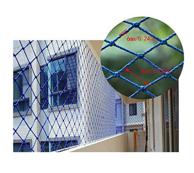 Outdoor Balcony and Stairway Deck Rail Safety Net Blue Decorative Net ...