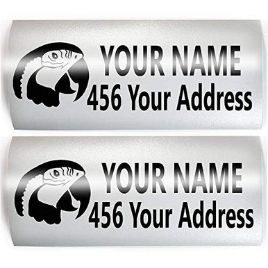 MAILBOX Macaw Bird Parrot Set of 2 Decals - Add Your CUSTOM ADDRESS and ...