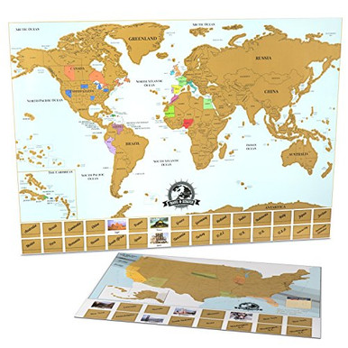 Scratch Off Map Of The World + United States Scratch Off Map - INCLUDES ...