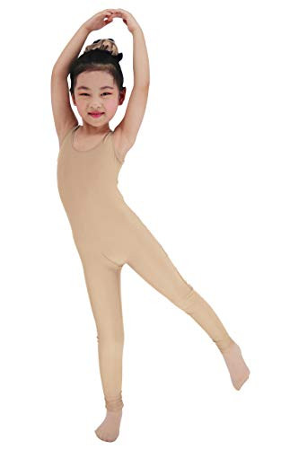 Kids Girls Sleeveless Tank Unitards One Piece Stretchy Spandex Full ...