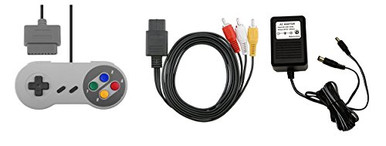 SNES Parts Bundle - 2 Controllers Power Adapter and AV Cable - by Mars ...