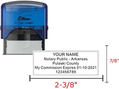 Shiny Blue Notary Stamp Self Inking Printer S-844 2.3x0.81 inch Prints ...