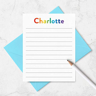 Personalized Note Card and Envelope Stationery Set for Children Kids ...