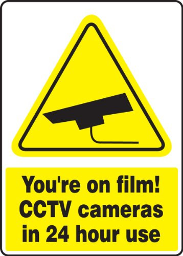 Accuform MSEC533VA Aluminum Safety Sign Legend inch Youre ON Film CCTV ...