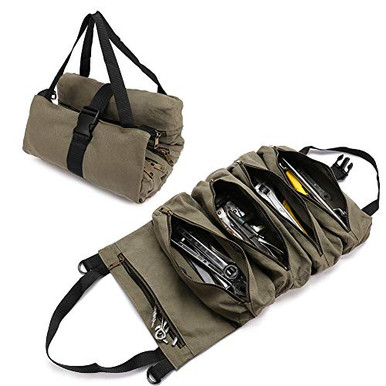 Compact Tool Roll Bag Holder by FushidaDurable 12 Ampere Waxed Canvas ...
