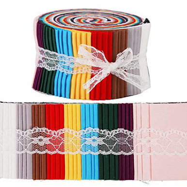 40 Pcs Jelly Rolls for Quilting Pre-Cut Jelly Roll Fabric in Vivid ...