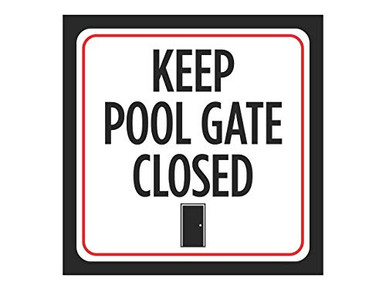 Fhdang Decor Aluminum Signs Keep Pool Gate Closed Safety Notice Swim Pool Hot Tub Square ...