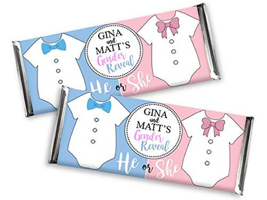 Gender Reveal Candy Bar Wrappers - Personalized Wrappers for Chocolate ...