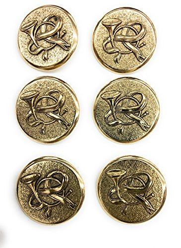 6 Antique Gold Buttons SET - Trumpet Buttons -French Horn Buttons for ...