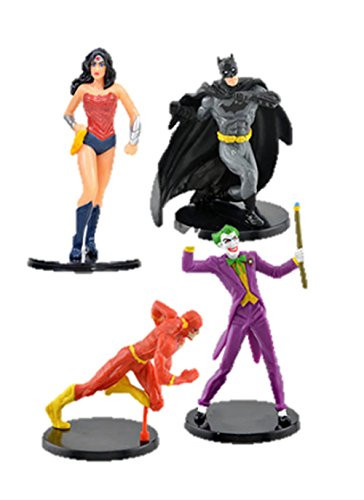 DC Comics Miniature Figurine Set - Includes: Batman, The Flash, Wonder ...