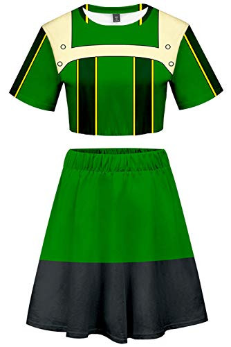 Baycon My Hero Academia Asui Tsuyu Cosplay Costume Cheerleader ...