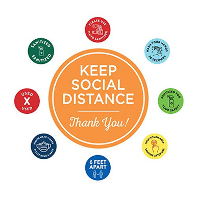 Andaz Press Social Distancing 6 Feet Apart Floor Stickers Decal Keep ...