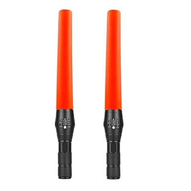 2-Pack Safety Traffic Wand Light LED Flashlight with Cone Flashing ...