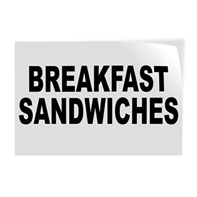 Decal Stickers Multiple Sizes Breakfast Sandwiches Black Bar Restaurant ...