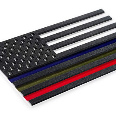 Police Military Fire Flag Decal 3D Premium Thin Blue Red and Green Line ...