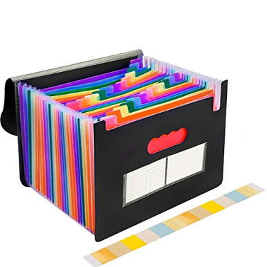24 Pockets Expanding File Folder with Cover Accordion File Organizer ...