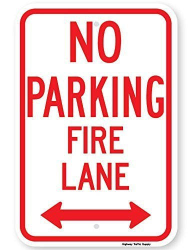 BGOJM No Parking - Fire Lane Sign with Double Arro Sign Funny Yard ...