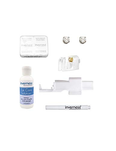 Inverness Home Ear Piercing Kit with 3 mm Cubic Zirconia Stud Earrings ...