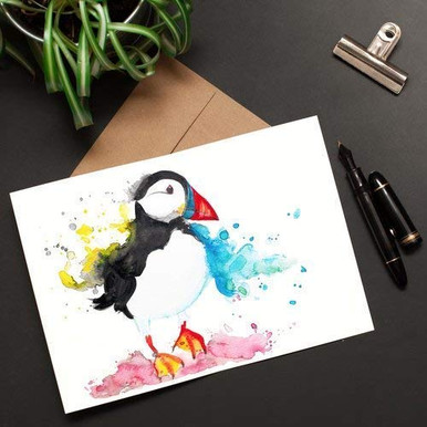 Atlantic Puffin Bird Greeting Card for Nature Lover. Birthday Card Get ...