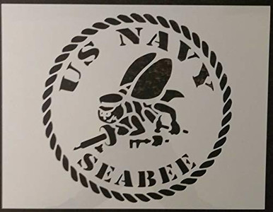 Reusable Sturdy Stencil USA US USN Navy Seabee Seabees 11 inch x 8.5 ...