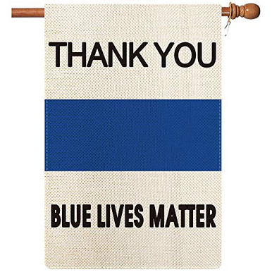 Coskaka Thank You Blue Lives Matter House Flag BLM Flag Blue Line ...