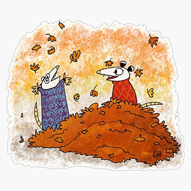 Leyland Designs Opossum Falltime Fun Sticker Outdoor Rated Vinyl ...