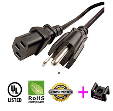 AC Power Cord Cable for ViewSonic VX2250WM LED Monitor - 6ft ...