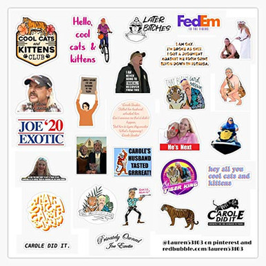 Leyland Designs Tiger King Sticker Pack Sticker Outdoor Rated Vinyl ...