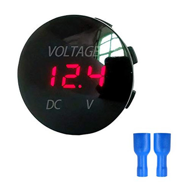 Car Voltmeter LED Digital Display Voltmeter Panel DC 12V 24V Waterproof ...