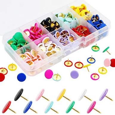 Fansunta 600 Counts Colored Thumb Tacks Plastic Roundness Push Pins ...