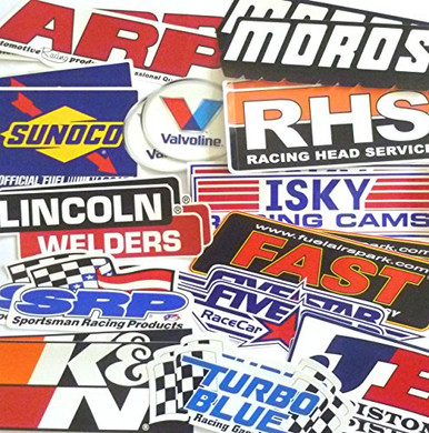 Racing Decal Sticker 26 Piece Assortment Pack in Pairs Fender ...
