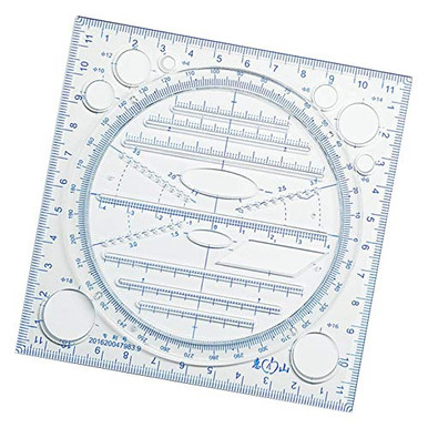 Drawing Rulers and Templates Multi-Function Plastic Measuring Templates ...