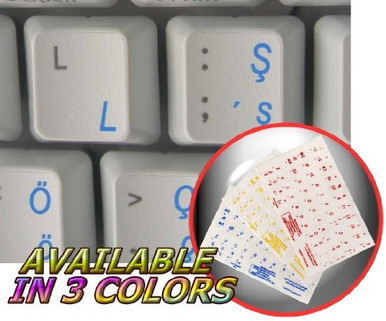 Turkish Q Keyboard Labels Layout ON Transparent Background with Blue ...
