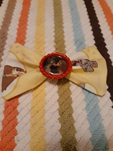 Disney Lady and the Tramp yellow fabric hair bow with bottle cap center ...