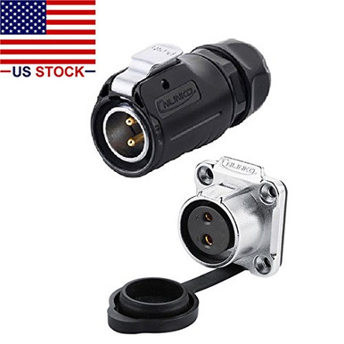 CNLINKO 2 Pin Power Industrial Circular Connector, Male Plug & Female ...