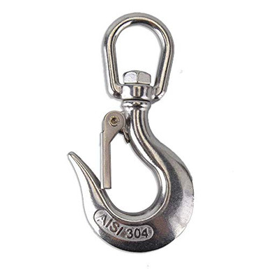 GOOACTION 304 Stainless Steel Swivel Clevis Hook with Latch 1/4 inch ...