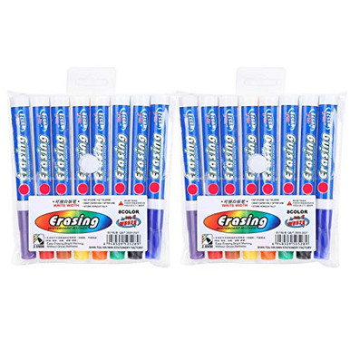 Whiteboard Pens 2 Sets Colorful Fiber Nib Dry Erasable Whiteboard ...