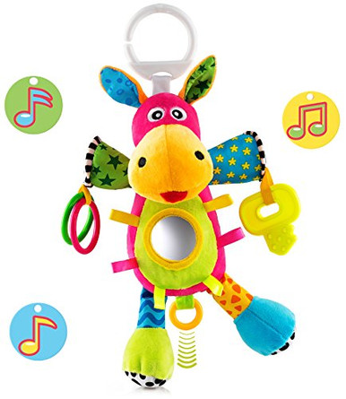OKIKI Donkey Plush Infant Toy | Pull String Musical Sensory Toy (No ...
