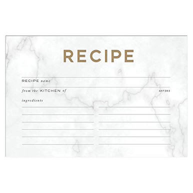 Marble and Gold Recipe Cards from Dashleigh 48 Cards 4x6 inches Water ...