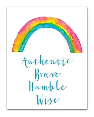 Daily Affirmations inchAuthentic Brave Humble Wise inch Red Yellow ...