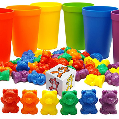 Skoolzy Rainbow Counting Bears with Matching Sorting Cups, Bear ...