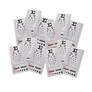 AsaTechmed Snellen Pocket Eye Chart Wall Chart for Visual Acuity with ...