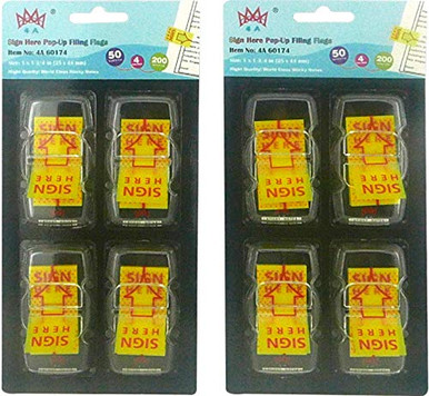4A Pop-up Flags SetNeon Color Page Marker Index LabelTransparent Tabs ...